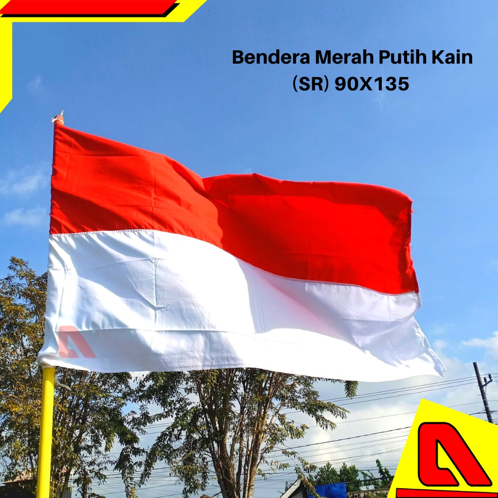 MERAH PUTIH Red AND WHITE FABRIC FLAG 90X135 AUGUSTAN FLAG HUT RI ...
