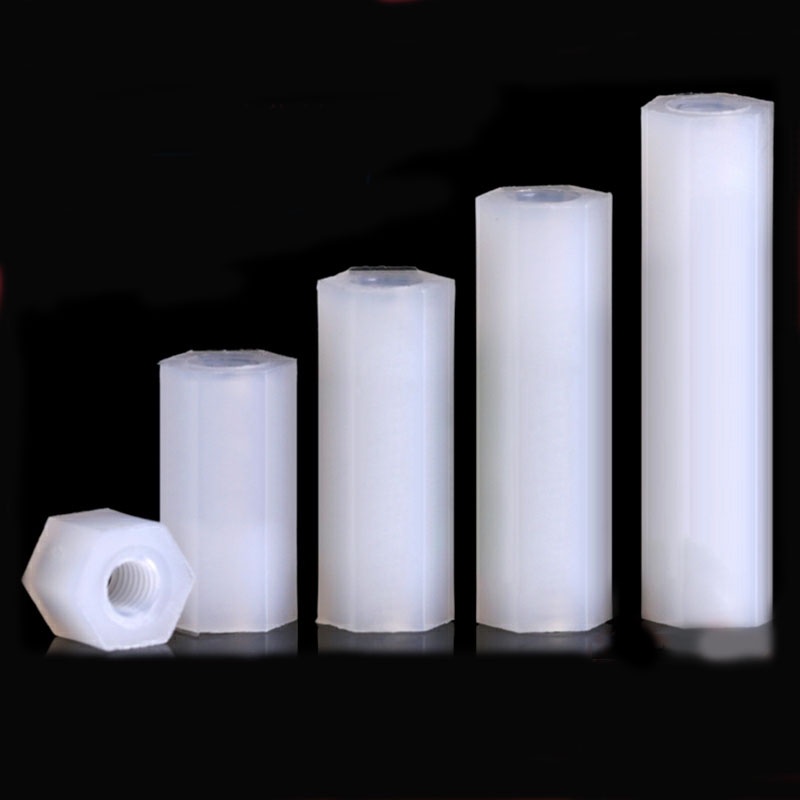 M2 M2.5 M3 M4 White Hexagonal Nylon Column Flat Head Double-pass ...