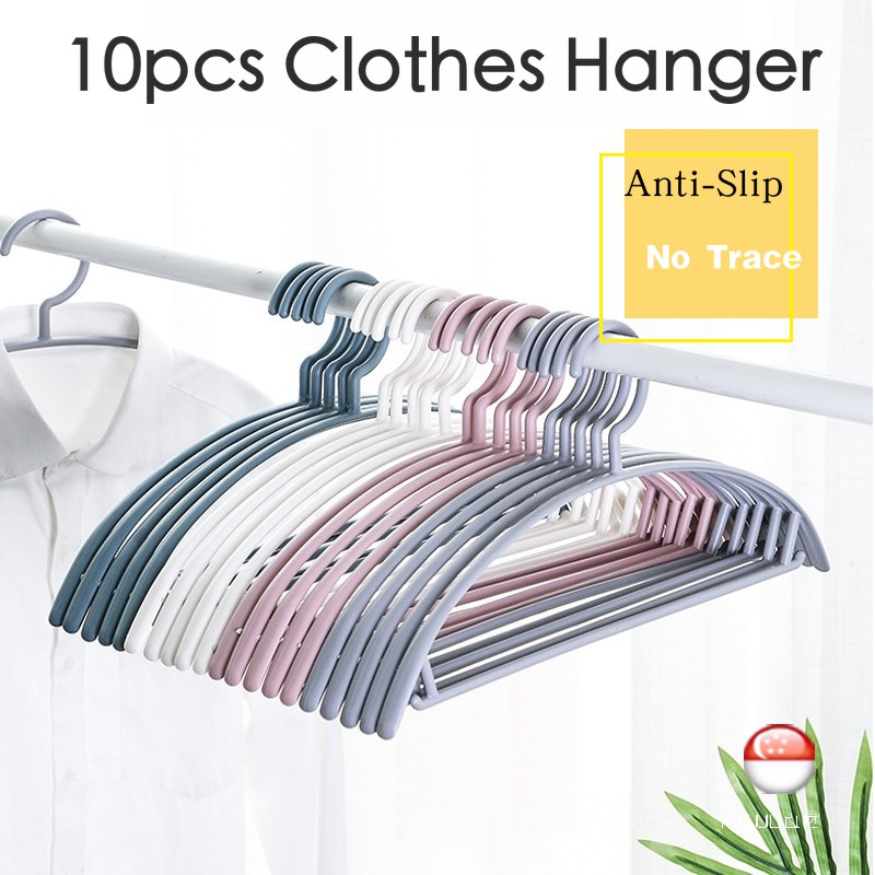 【SG Ready Stock】10pcs Anti-slip Traceless Clothes Hanger Household ...