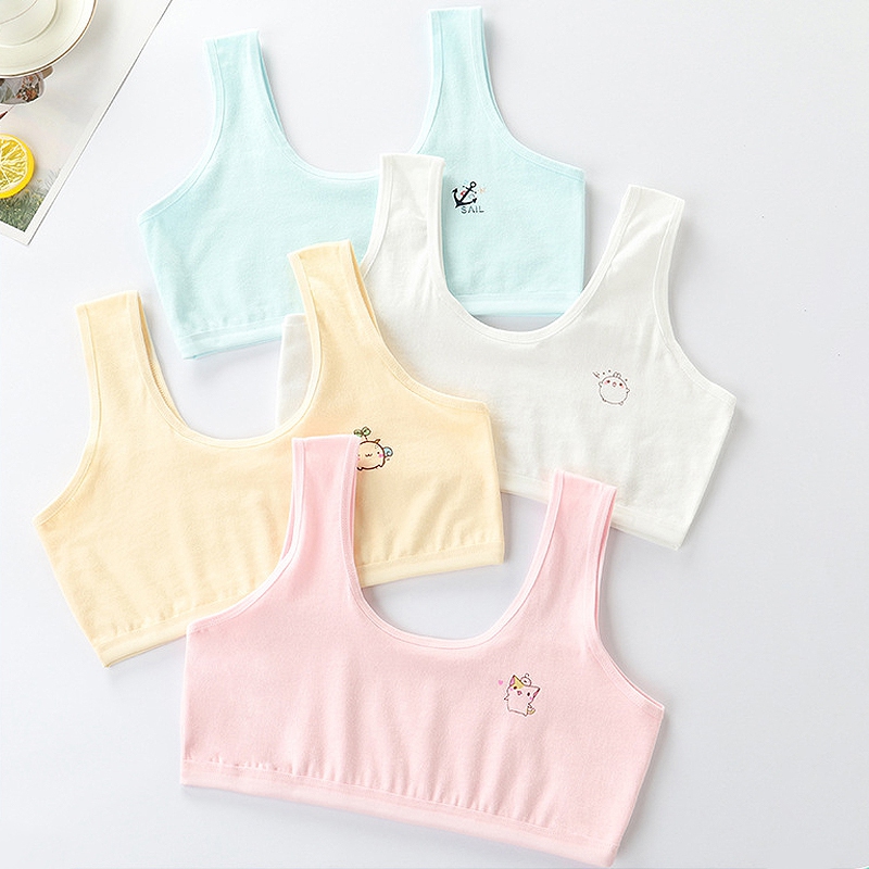 YNC 9-18 Years Girls Training Bra Cotton Baby Bra Students Development ...