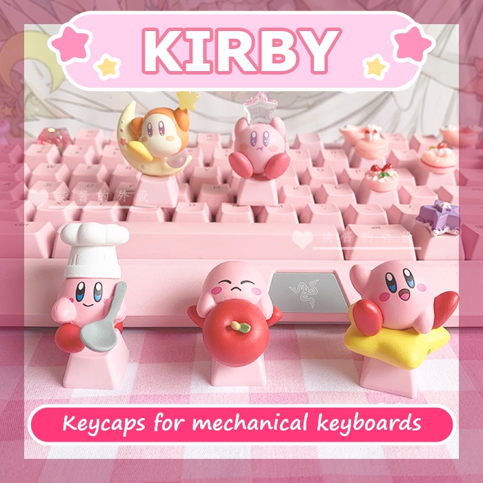 Kirby Star Game ABS Keycap Keyboard keys. Super cute little fairy cute stereo mechanical keypad ...