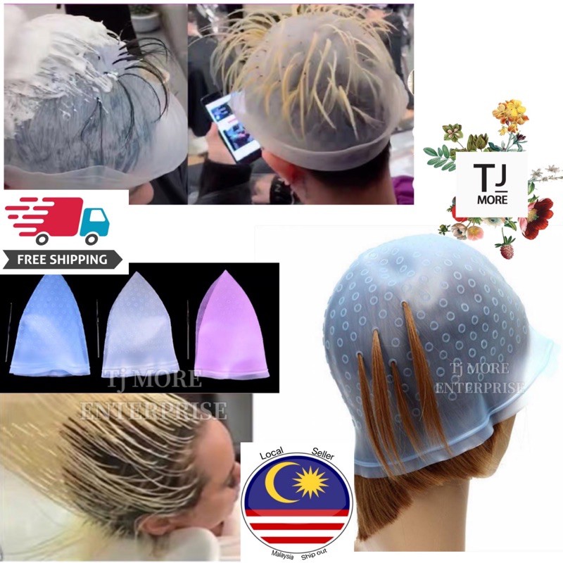 Highlight Dye Cap Silicone Hair Color Salon Barber | Shopee Singapore