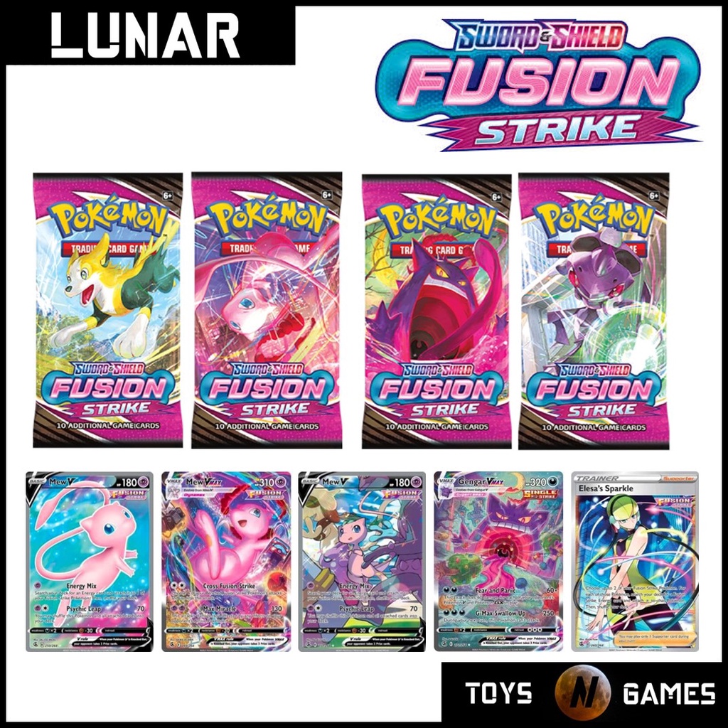 Pokemon TCG SS8 Fusion Strike Booster Pack - Bundle of 4 Random Packs ...