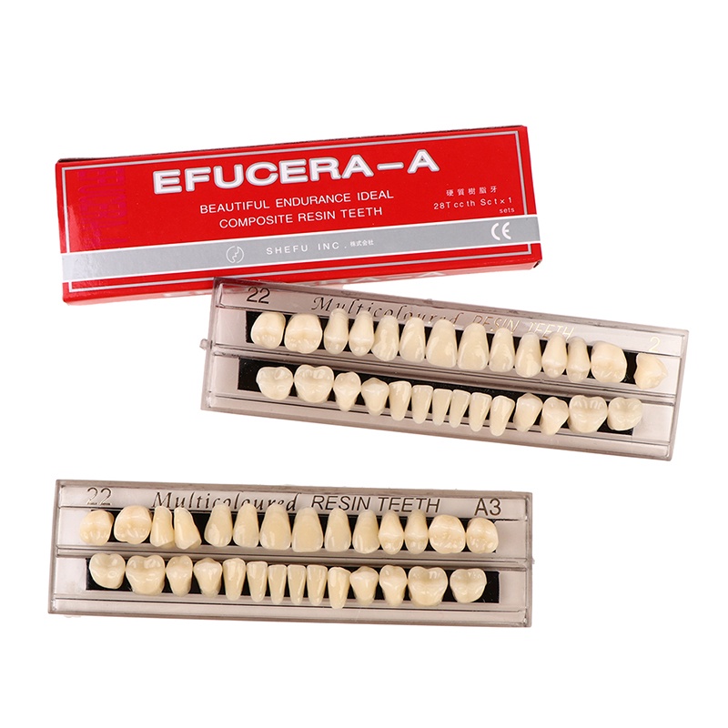 28Teeth Resin Denture Teeth Comparator Mirror Dentistry Bleaching ...