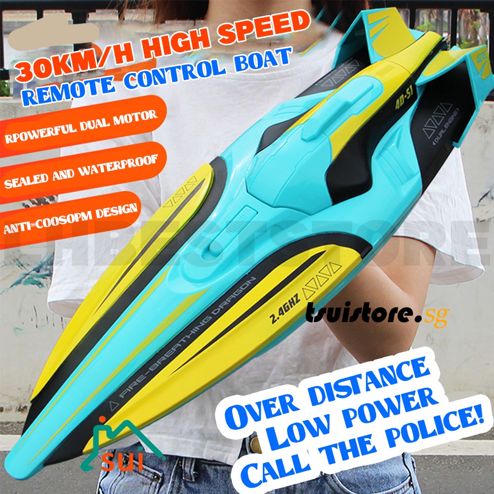 S1 High-speed RC Rowing Boat Toy 30Km/h 2.4G Remote Control Speedboat ...