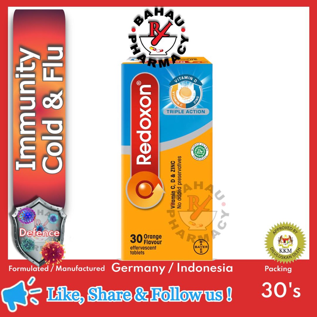 REDOXON TRIPLE ACTION EFFERVESCENT TABLETS - ORANGE FLAVOUR | Shopee ...