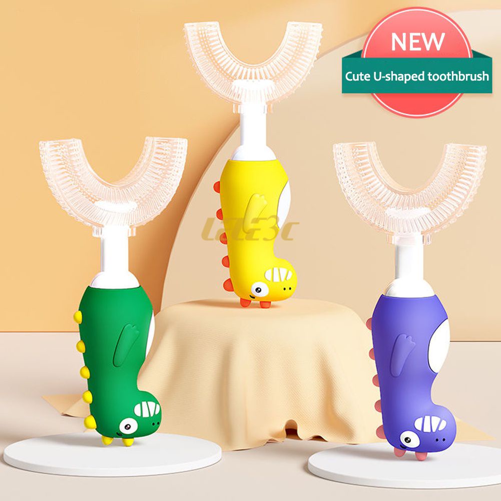 U Shaped Toothbrush For Kids Cartoon Dinosaur Toothbrush Health Tooth ...