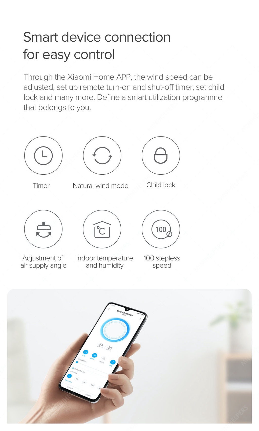 Xiaomi Smartmi Fan 3 Cordless App Control Smart Standing Built In ...