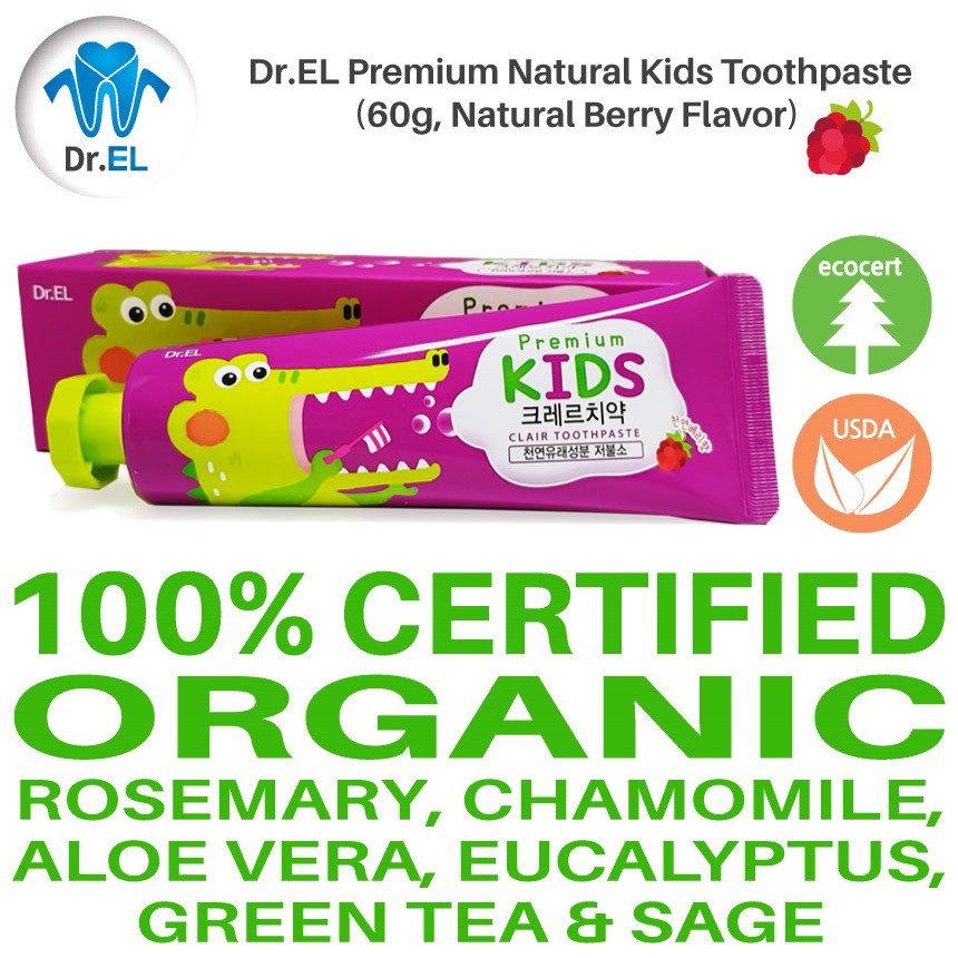 Dr.EL Premium Natural Kids Toothpaste (Korea No. 1) - 60g, Made in ...