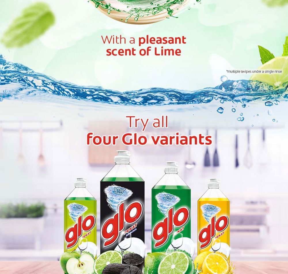 Glo Active Foam Lemon / Lime Dishwashing Liquid 850ml Refill [Bundle of ...