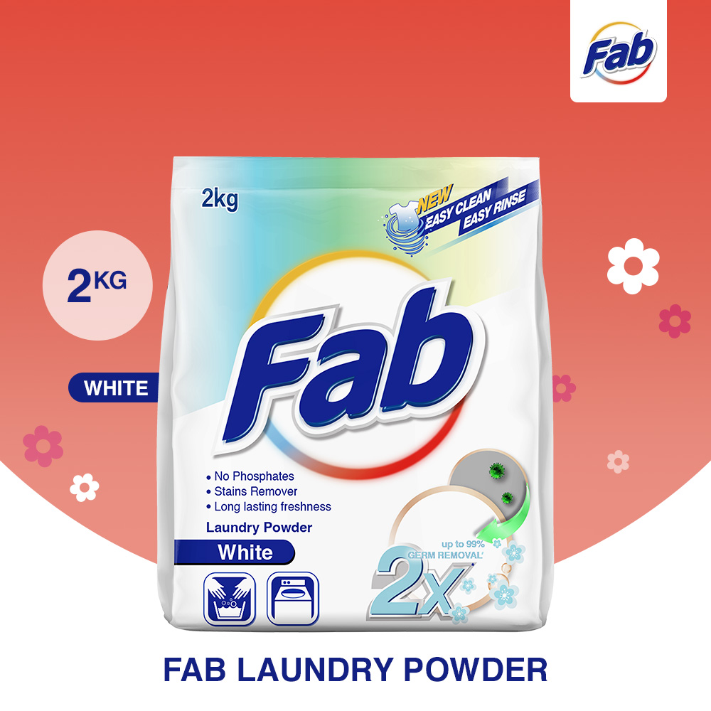 Fab Laundry Powder 2kg – White | Shopee Singapore