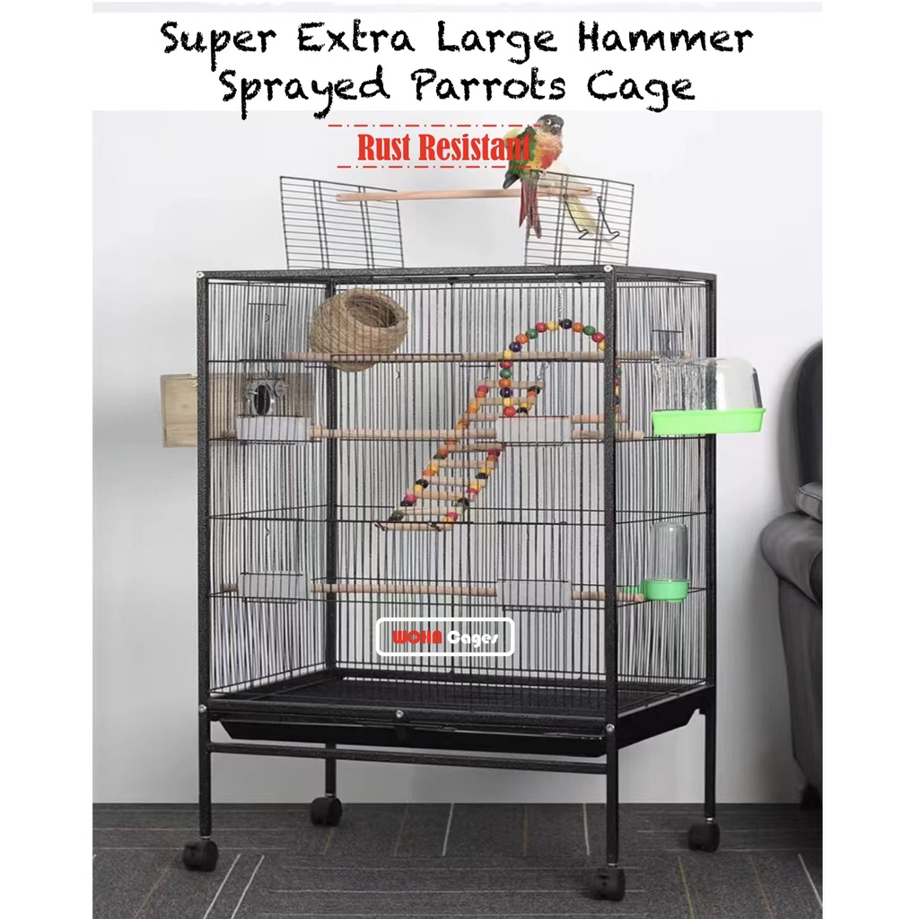 [WOHA] Latest Open Top Extra Large Hammer Sprayed Parrots Cage, Bird ...