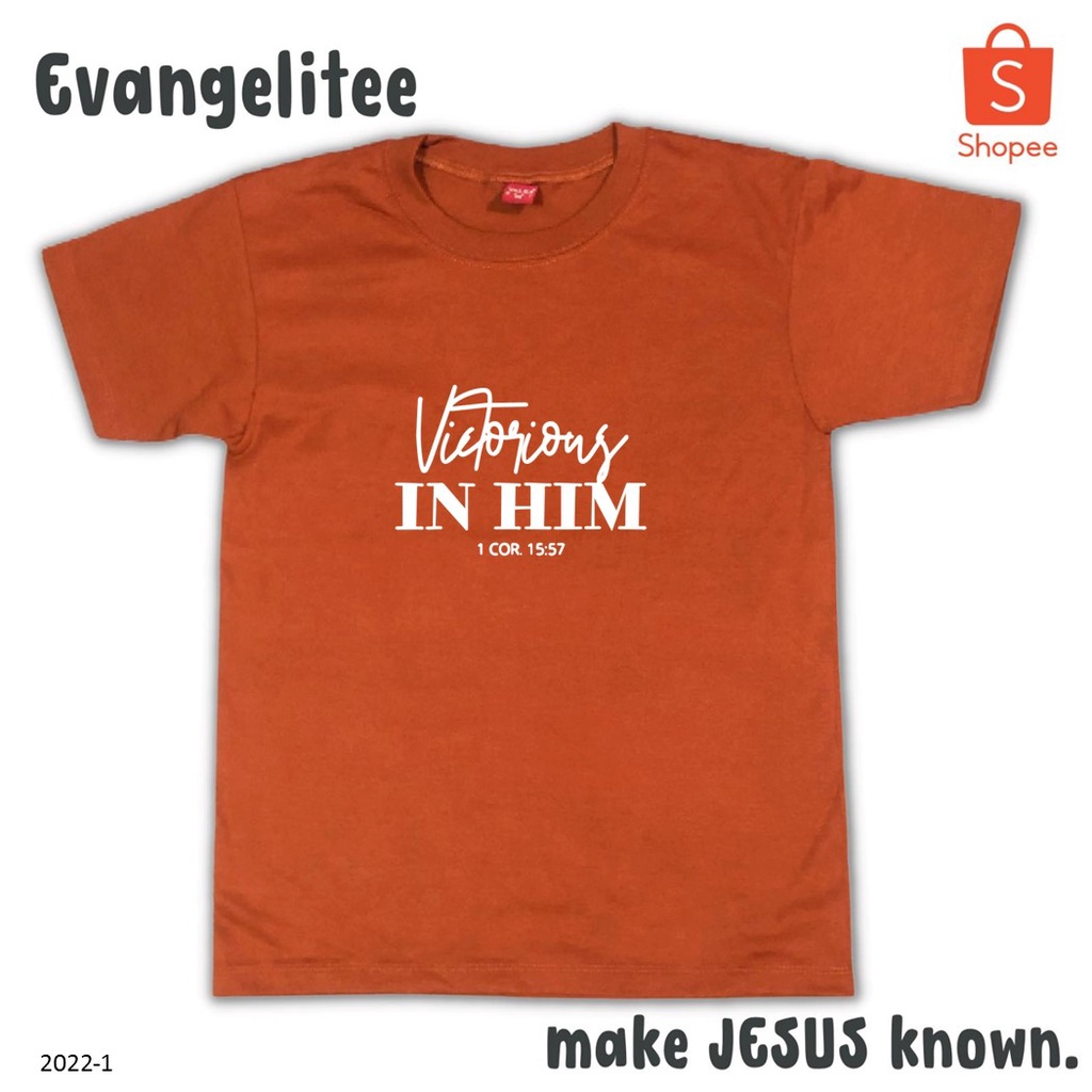 CHRISTIAN STATEMENT TSHIRT ( VICTORIOUS IN HIM ) | Shopee Singapore