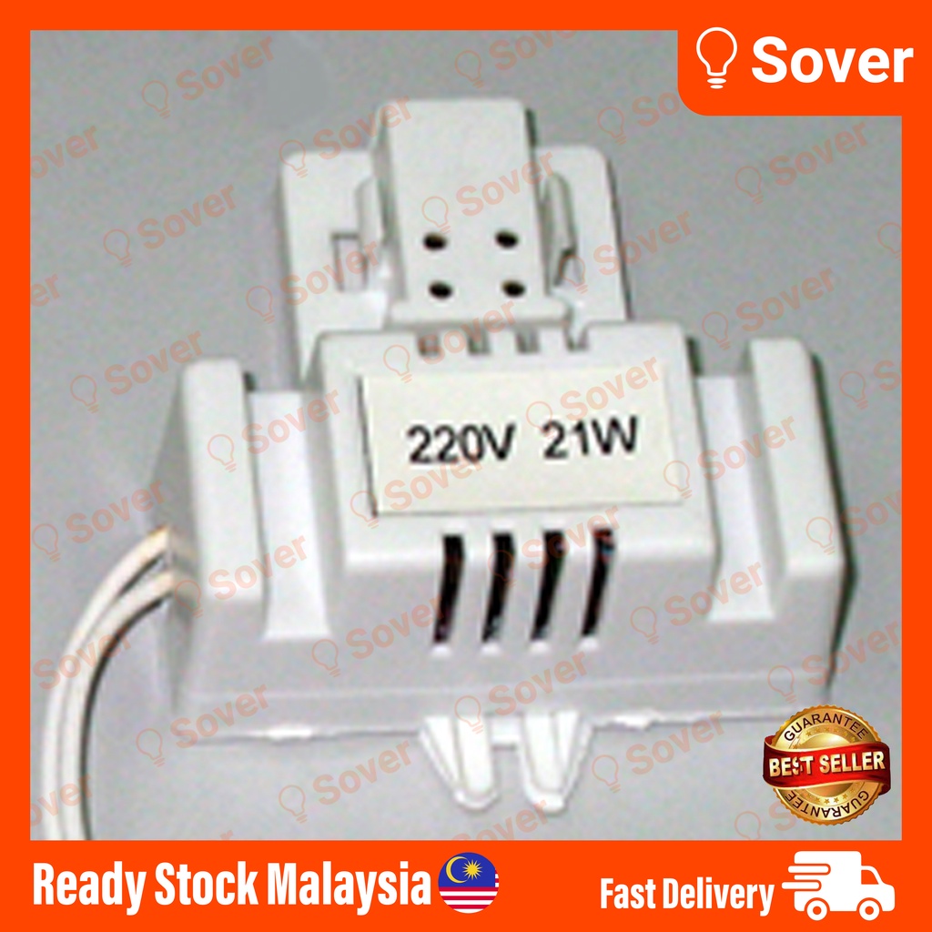 4 Pin 2D Tube Bulb Fluorescent Ballast Choke AC 220V 0.19A 21W | Shopee ...