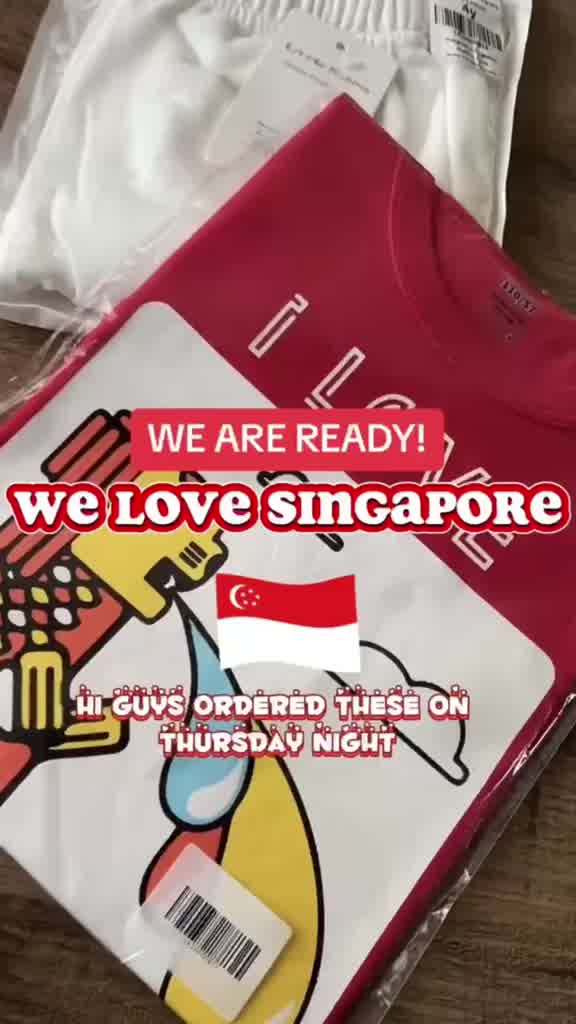 Kids National Day Outfits NDP 2024 I Love Singapore Boy & Girl Red Top ...
