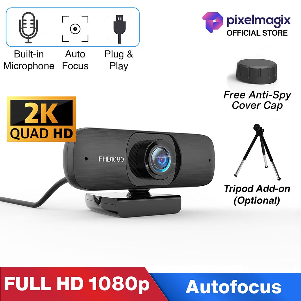 [SG ReadyStock] Pixelmagix Webcam 2K FULL HD | 1080P Auto Focus Camera ...