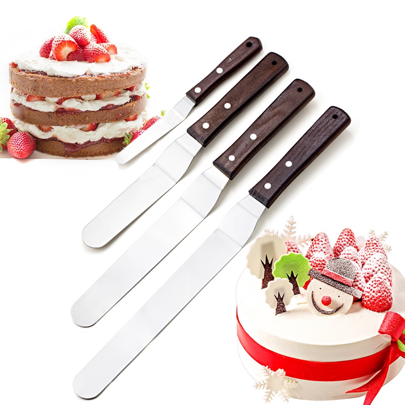 4/6/8/10 inch Stainless Steel Cake Spatula Butter Cream Icing Frosting ...