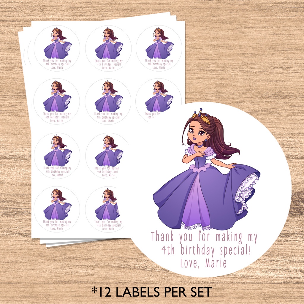 Custom Birthday Sticker Labels Party Favor Labels Goodie Bag Labels ...