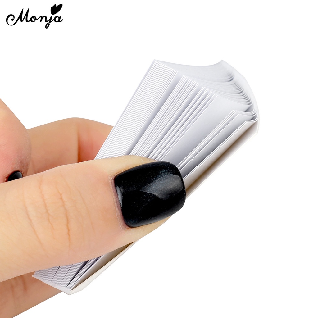 Monja 50 Pcs Nail Art Paper Tray Holder Palette for UV Gel Polish ...