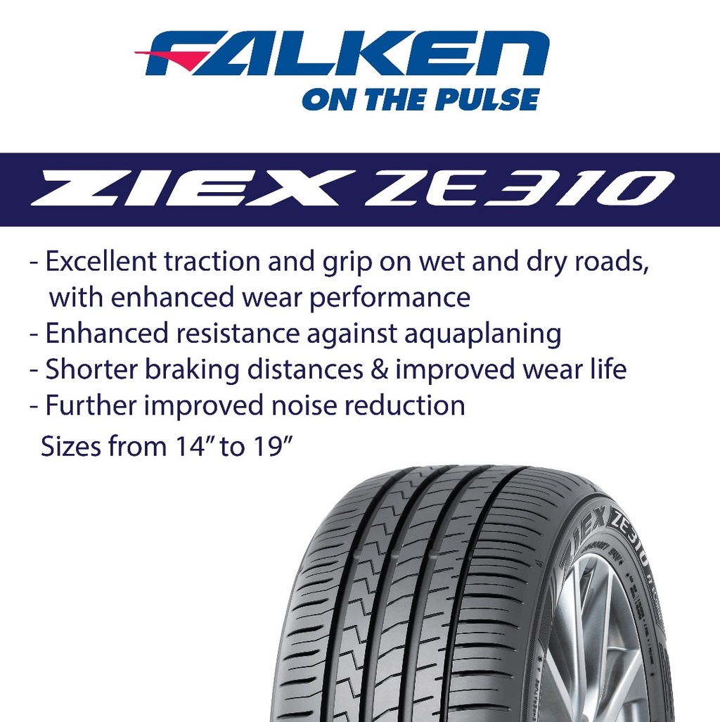 Falken ZE310R 15" Tyres 185/60R15 185/65R15 175/65R15 195/65R15 195/55R15 | Shopee Singapore