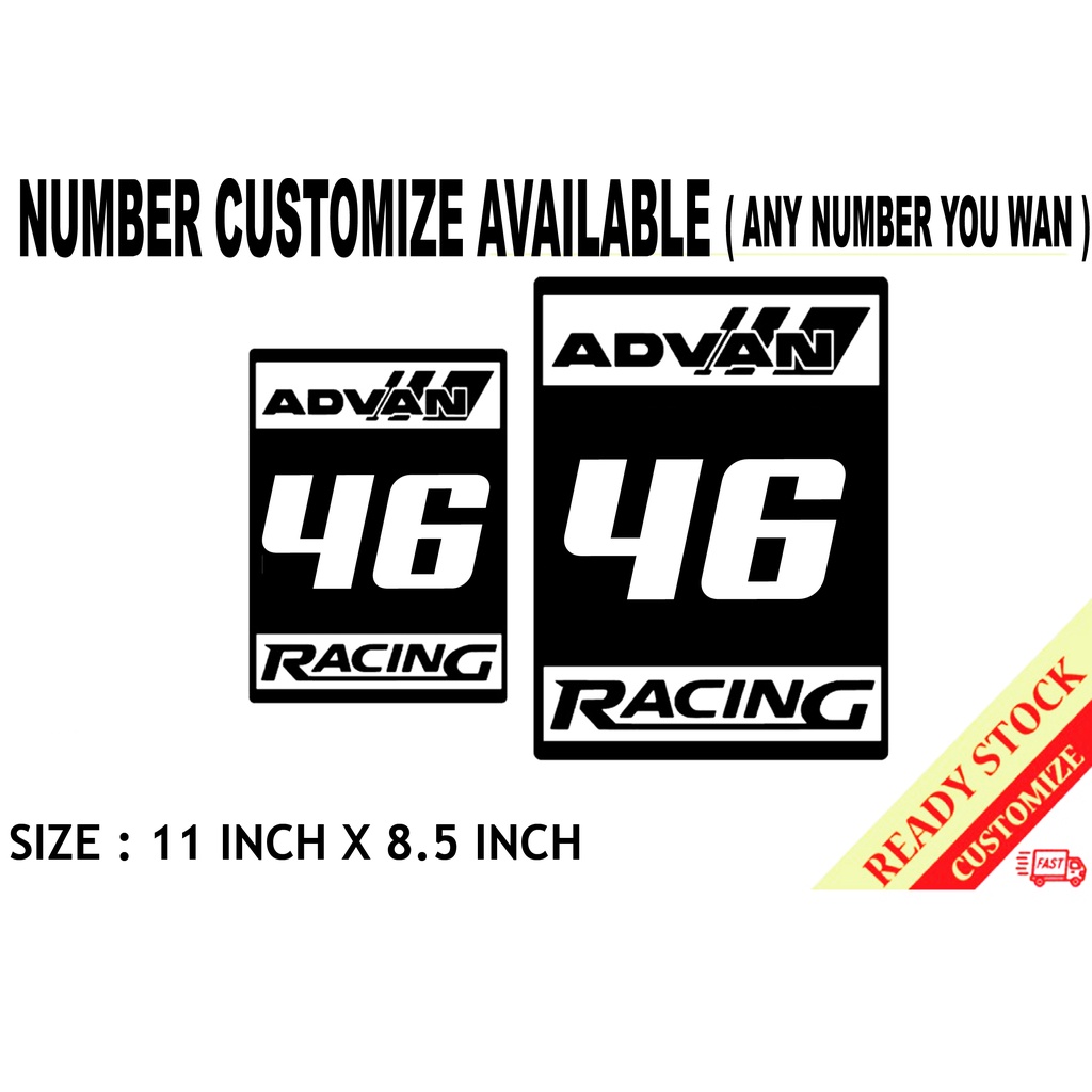 RACE NUMBER STICKER FOR SIDE DOOR CUSTOMIZE RACE NUMBER STICKER RACE ...