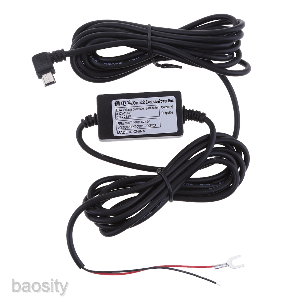 Premium Cam Hardwire Kits 12/24V to 5V/1.5A Adapter Mini USB Right Bend ...