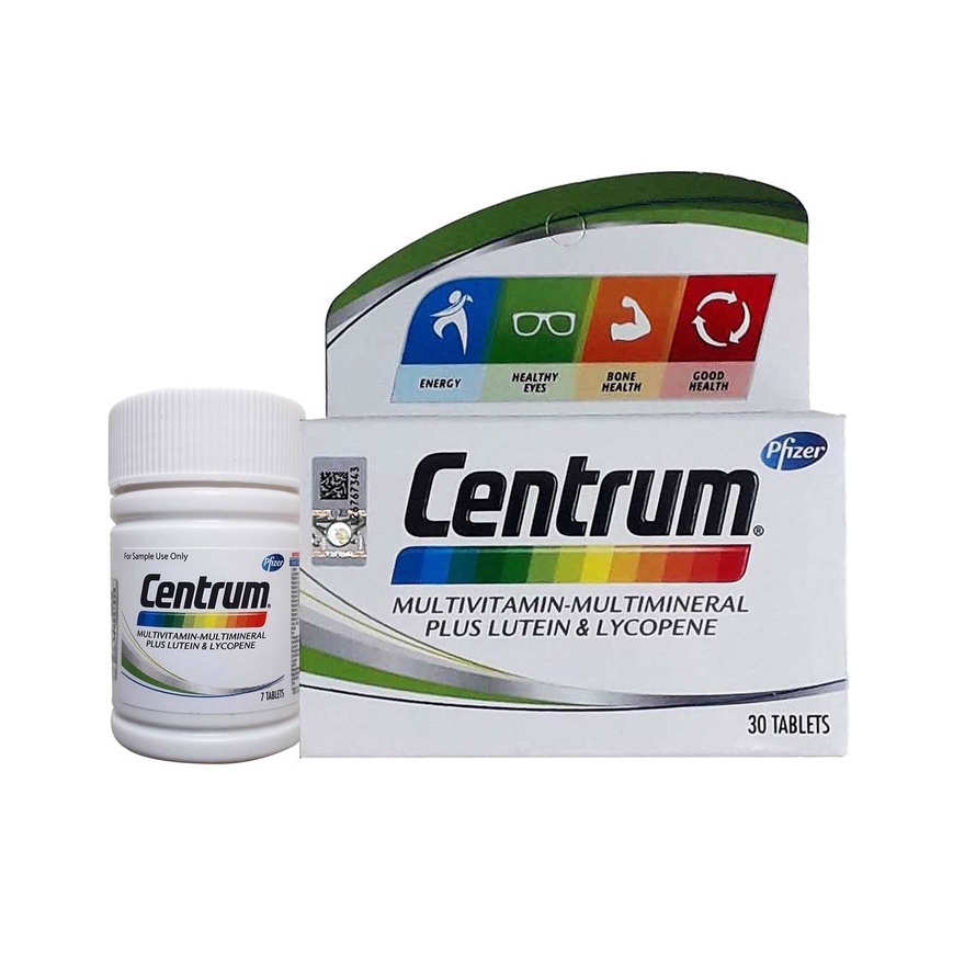 CENTRUM MULTIVITAMIN-MULTIMINERAL + LUTEIN & LYCOPENE TABLETS 30'S +7's ...