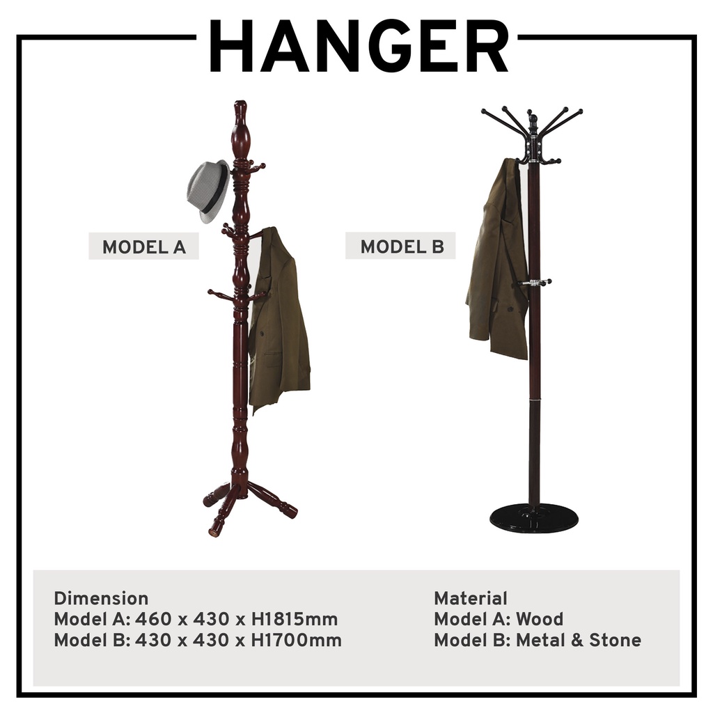 Coat Hanger Clothes Hanger Wooden Stand Hook Hanging Clothes | Shopee ...