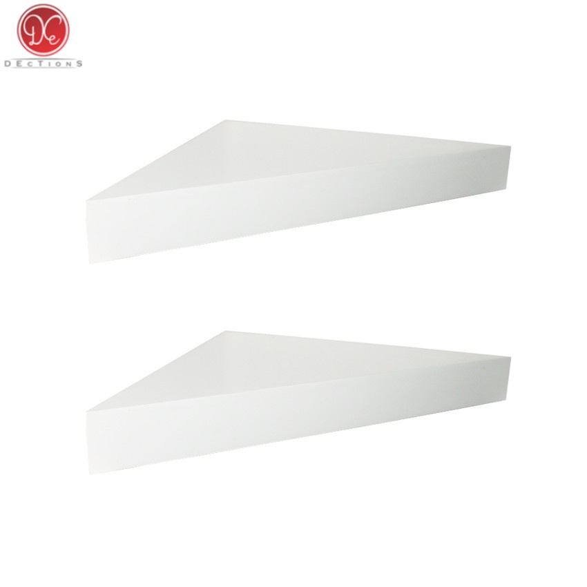 PUTIH Dections Wall Shelf Hanging Corner Triangle Set Of 2pcs 25x25cm ...