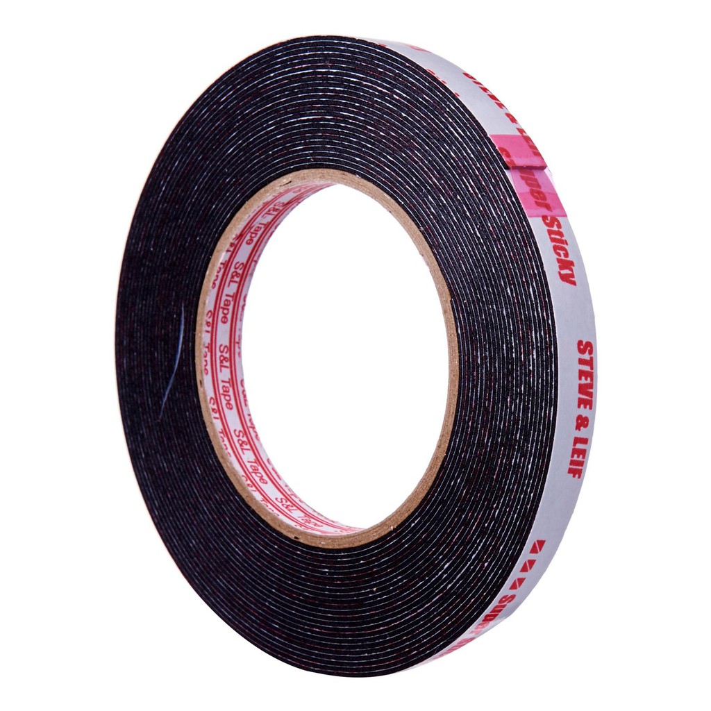Steve & Leif Double Sided Super Sticky Black Foam Tape (8m) (12mm/18mm ...