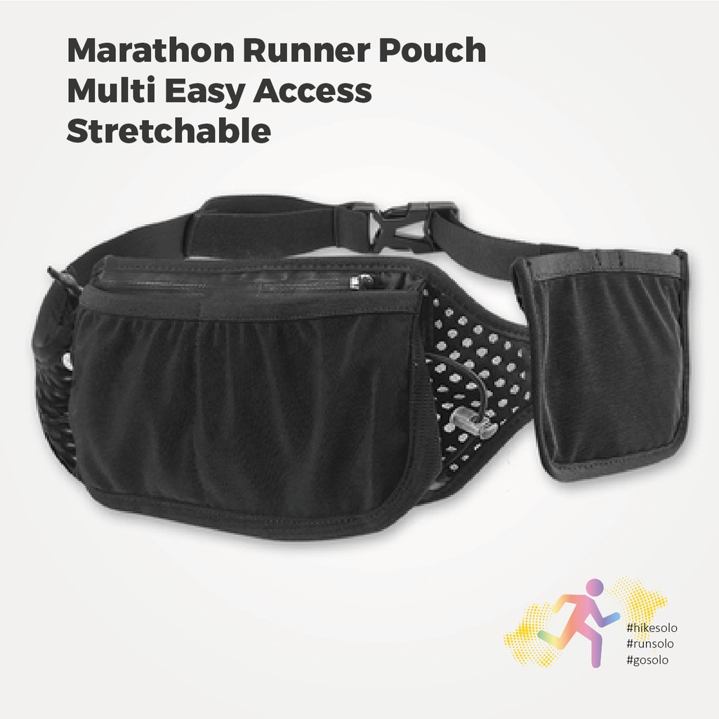 Sports pouch with multiple pockets. Light weight, stretchable material ...