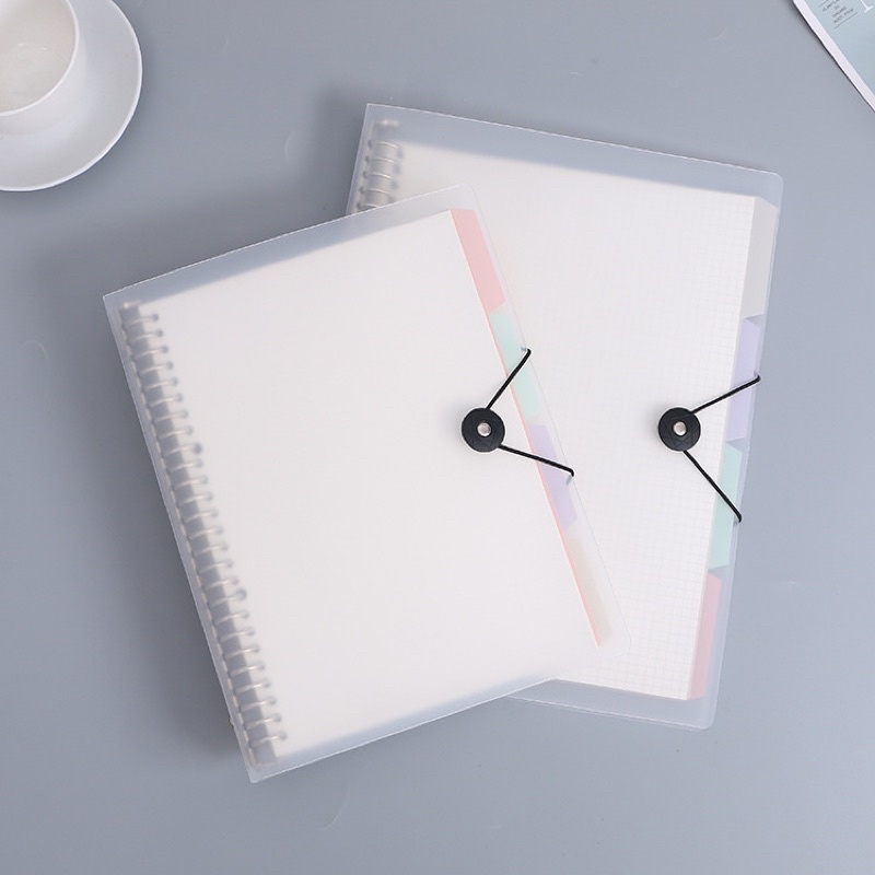 Loose Leaf Cover A5 Notebook 20 hole elastic rubber bind Replacable ...