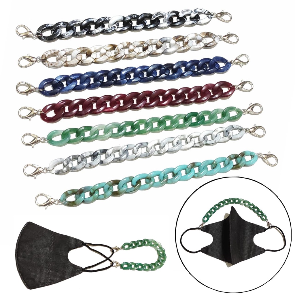 Hijab Mask Connector Mask Connector Strap Extender Natural Stone Motif ...