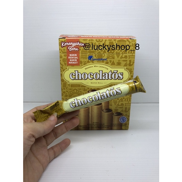 Chocolatos - Classic Wafer Roll chocolate flavor (box contains 24 pcs ...