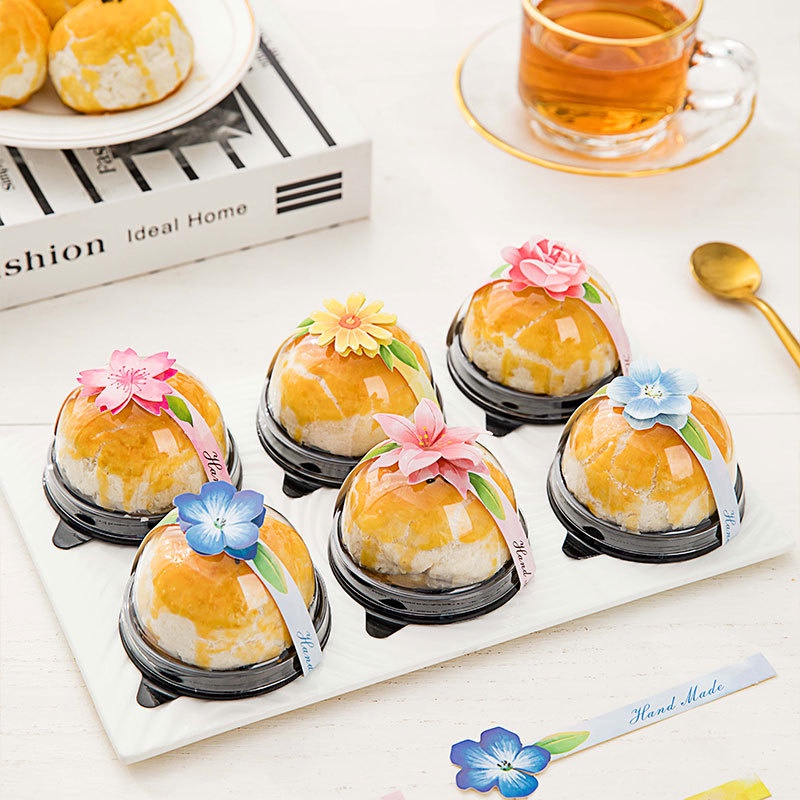 2025 Mooncake trays Sticker Square/Round packaging box Lable Mid-autumn ...