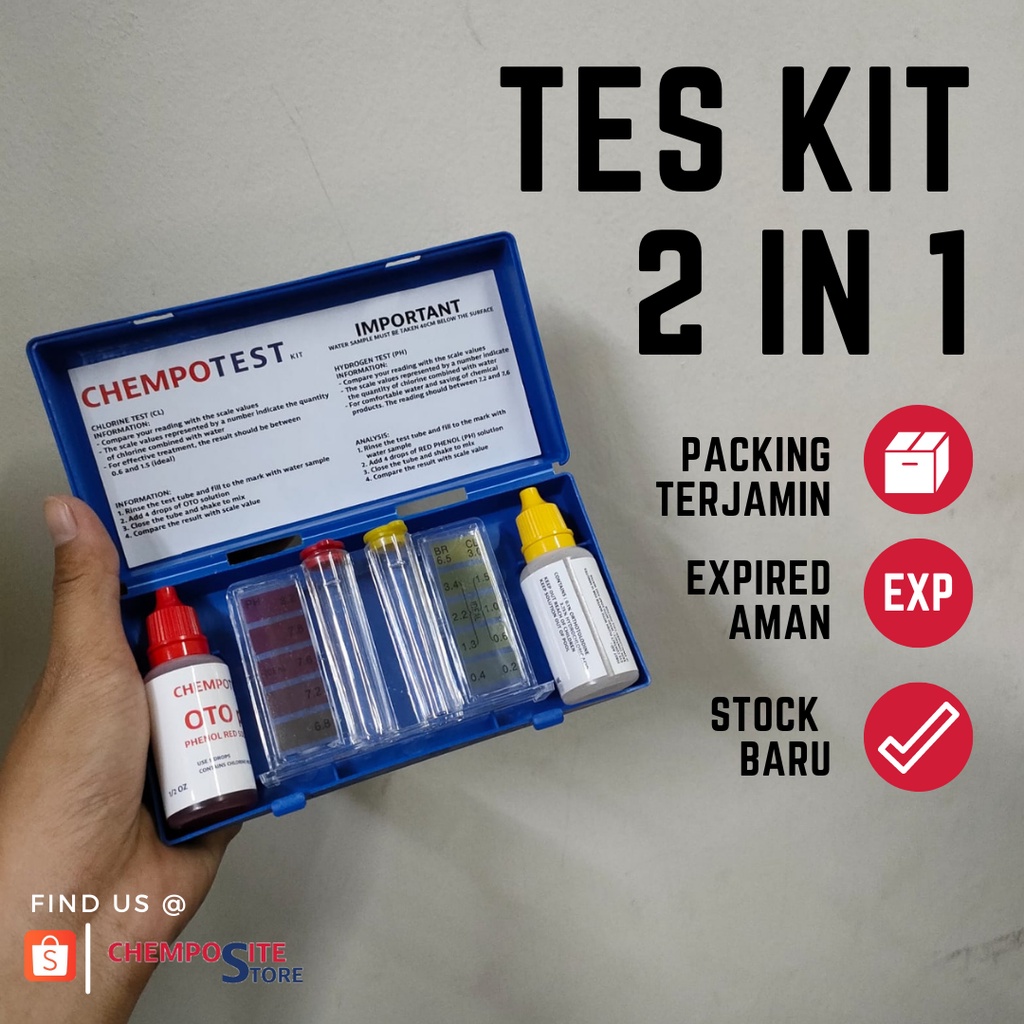 2 In 1 Swimming Pool Test Kit / ph and CL Test Kit / ph and Chlorine ...