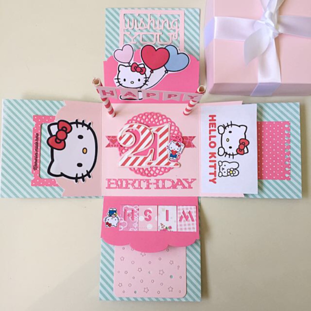 21st hello kitty birthday explosion box card | Shopee Singapore
