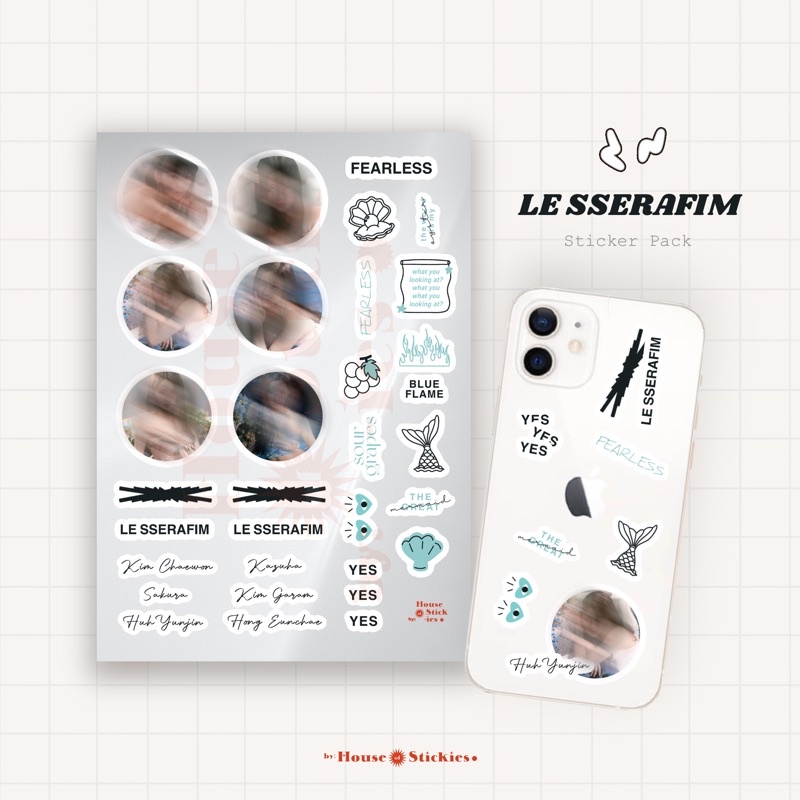 Kpop LE SSERAFIM Fearless Unforgiven Edition Sticker (Unofficial ...