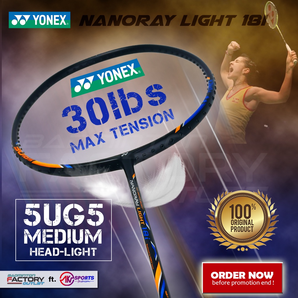 [w/ Free Grip & String] ORIGINAL Yonex Nanoray Light 18i Badminton Racquet Racket (Limited Stock ...