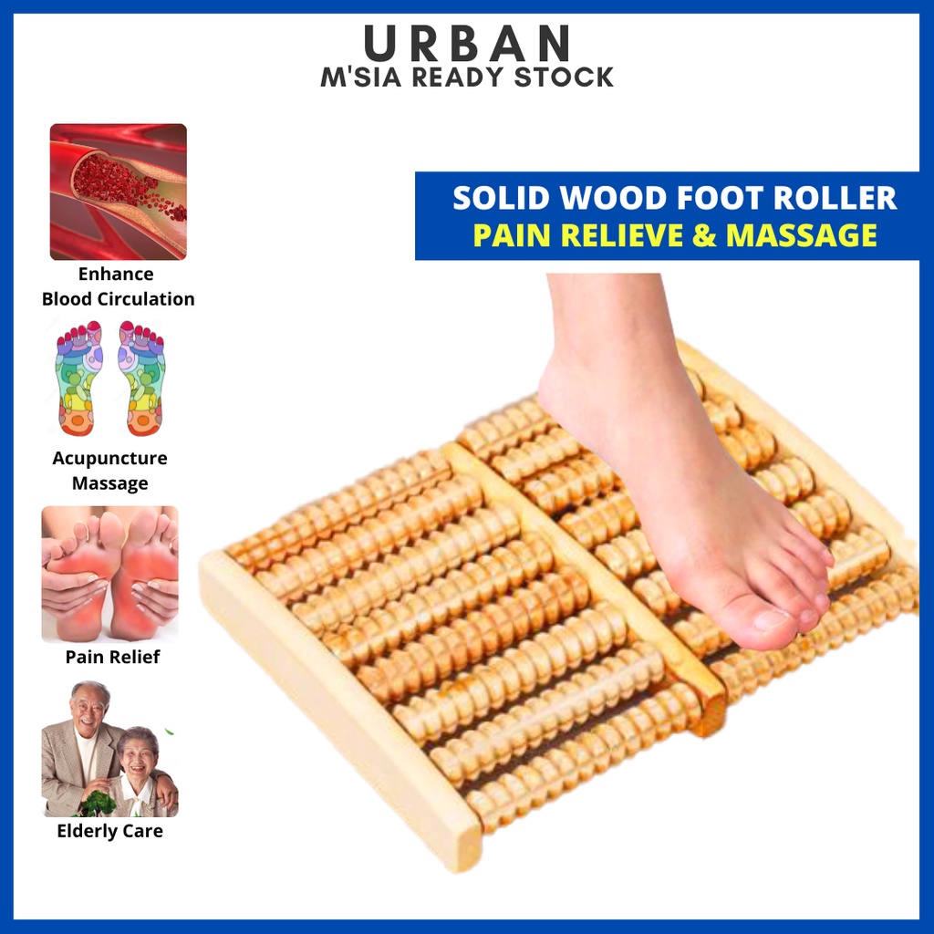 Wooden Foot Massage Roller Kayu Urut Badan Senaman Kaki Terapi Pengurut ...