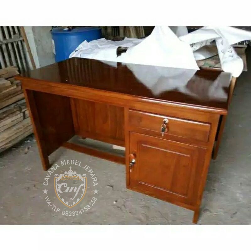 KAYU Office desk, teak wood study table, jepara carved furniture ...