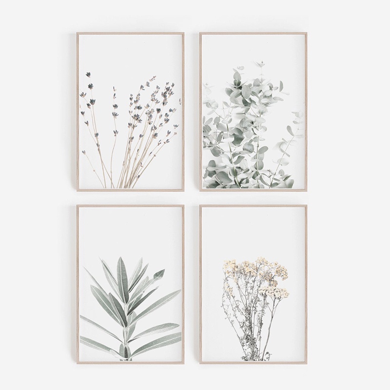 Nordic Style Lavender Eucalyptus Posters Botanical Canvas Painting ...