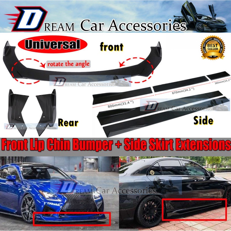 Universal Car Front Bumper Lip Spoiler Diffuser Body Kits Car Side ...