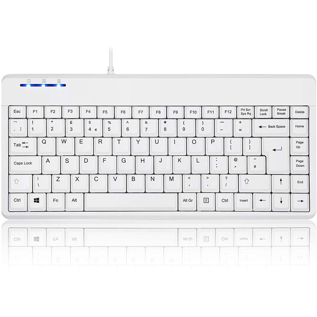 Perixx PERIBOARD-409U Wired USB Mini Keyboard, UK QWERTY Layout, White ...