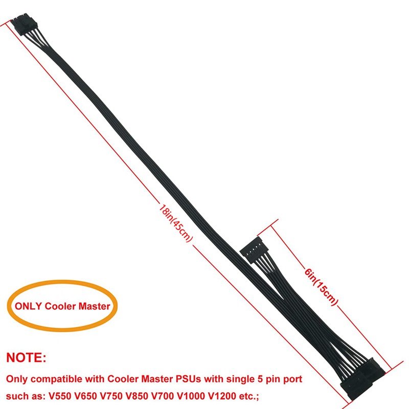 5 Pin To 3 SATA Hard Drive HDD Power Cable Only for Cooler Master V550 ...
