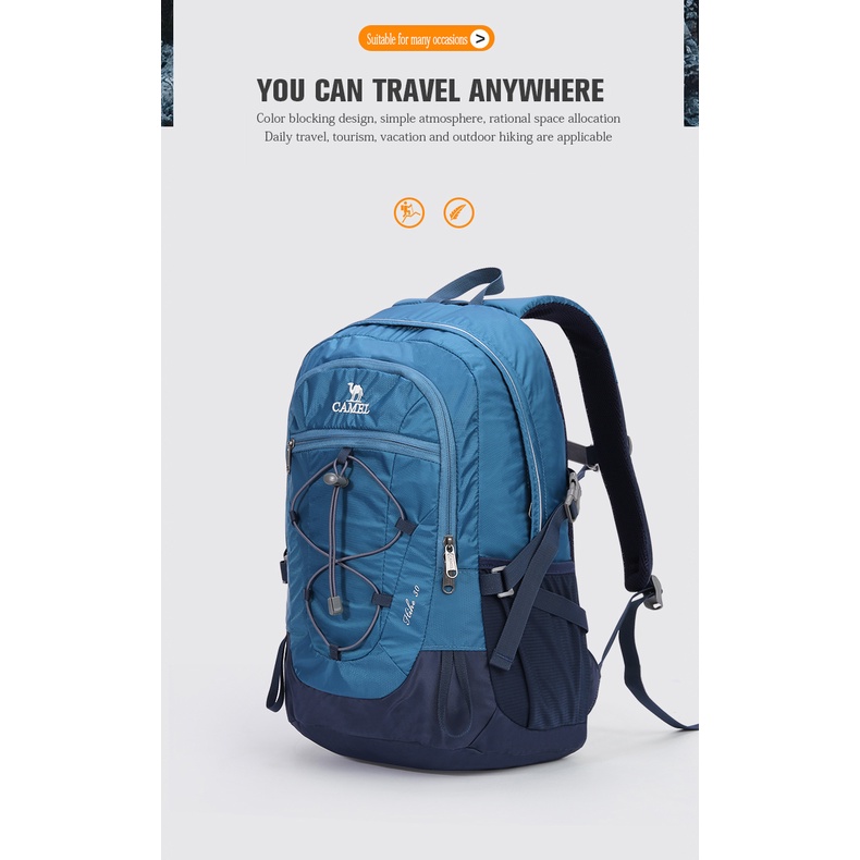 CAMEL CROWN Mountaineering bag 30L outdoor waterproof backpack large-capacity hiking backpack ...
