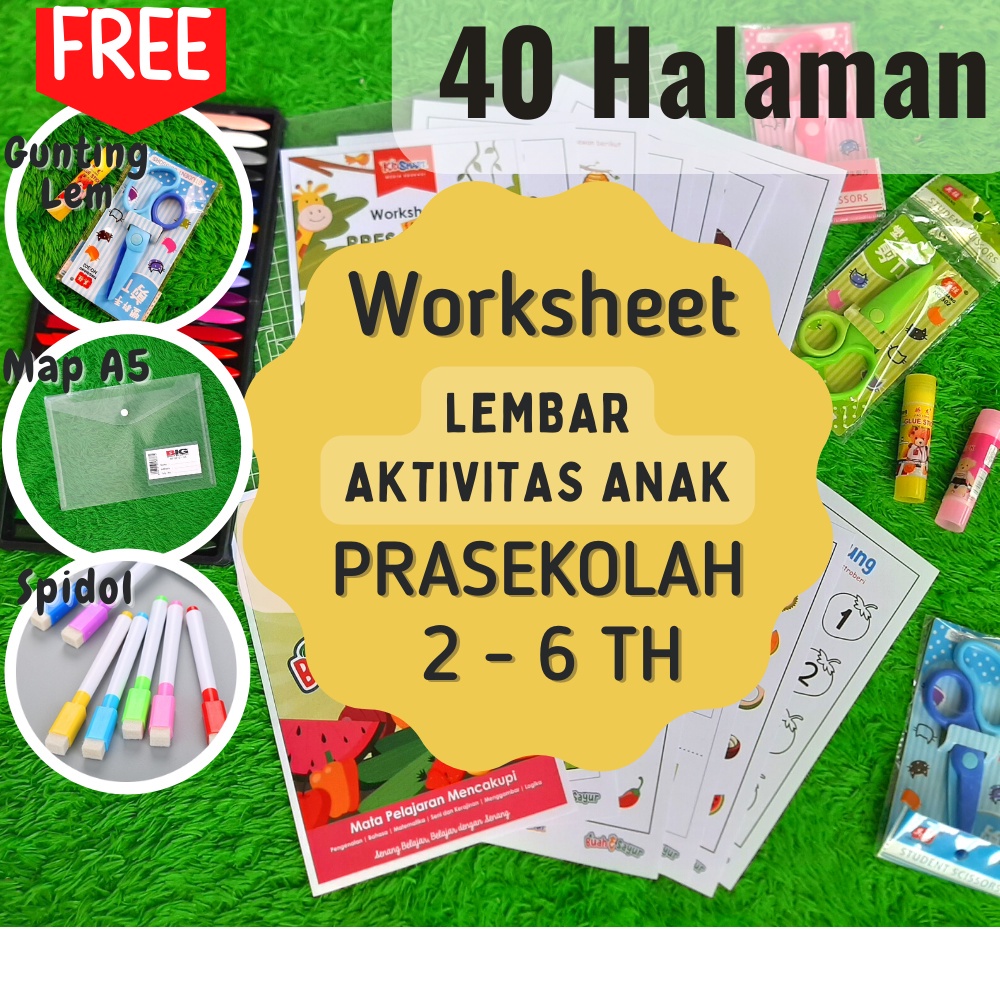Busy Book 40 Things Worksheet for Children 2 3 4 5 6 Years Cutting and ...