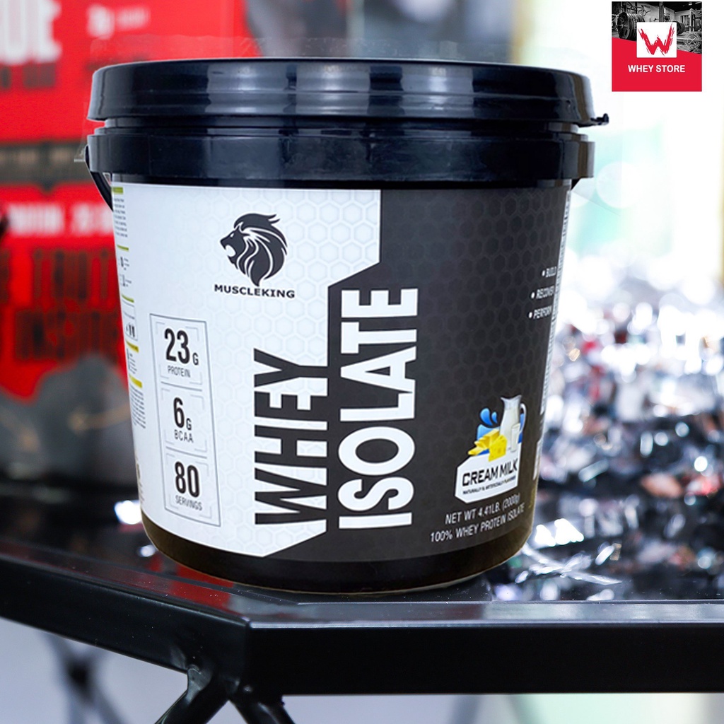 Whey ISOLATE 2kg - Muscle King Muscle Milk + Free Shaker (100% Genuine ...