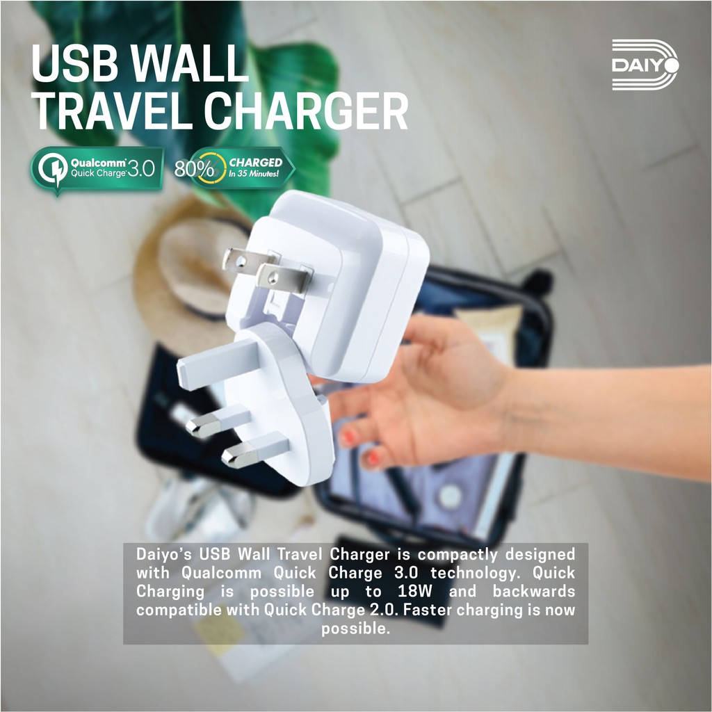 Daiyo DE 316 Traveller USB Wall Travel Charger Type-A | Shopee Singapore