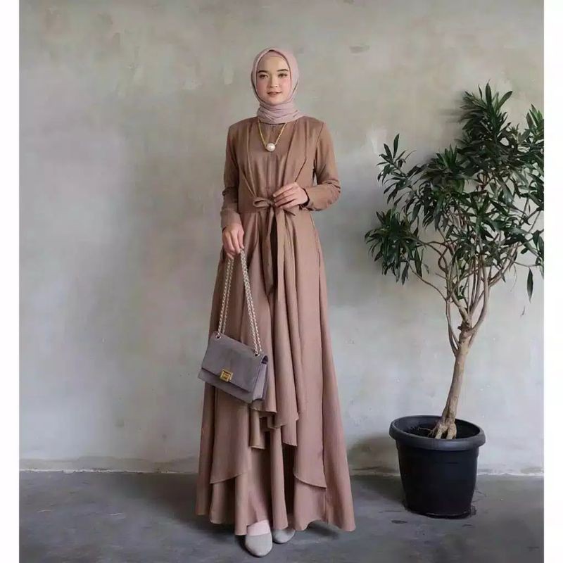 The Latest Syari Aluna Maxy Moscrepe Muslim Women's Gamis Dress ...